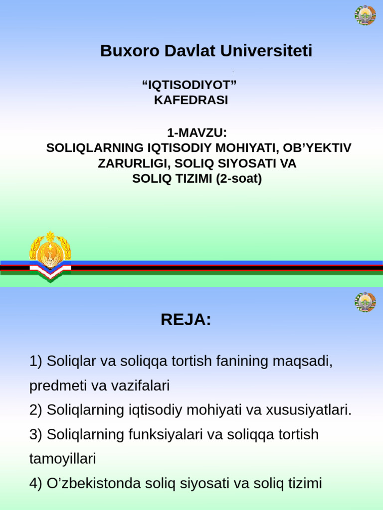 Soliq-1-mavzu | PDF