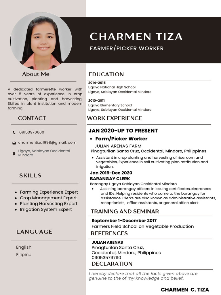 Simple Professional CV Resume | PDF | Agronomy | Agricultural Science