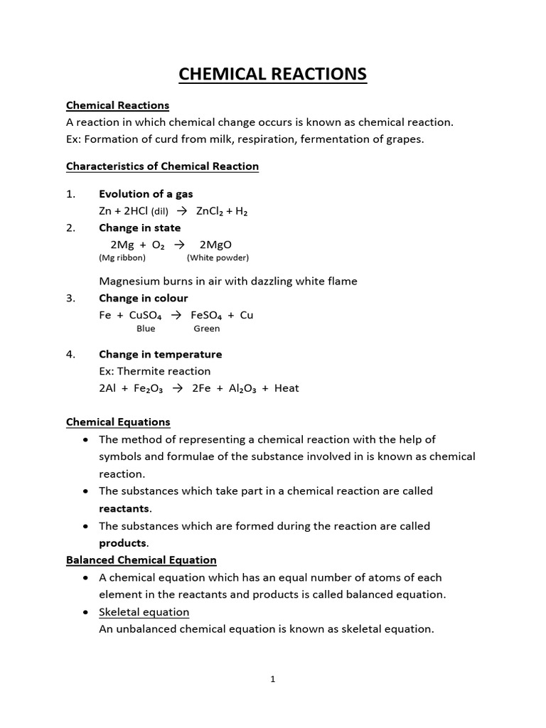 Understanding Chemical Reactions | PDF | Redox | Chemical Reactions