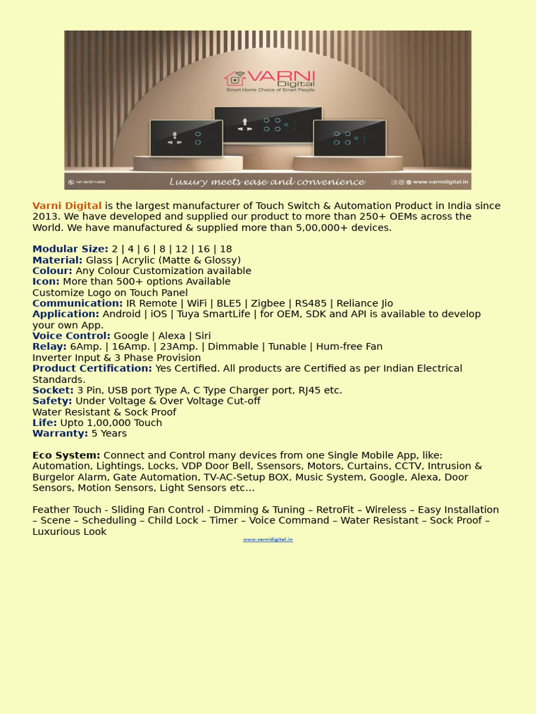 Varni DIgital Customise Options | PDF