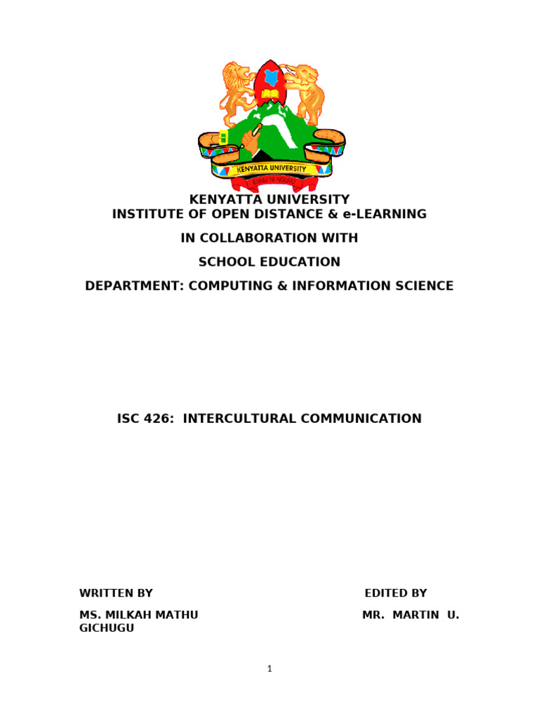 ISC 426 (BRT 101) MODULE (Vetted) | PDF | Nonverbal Communication ...