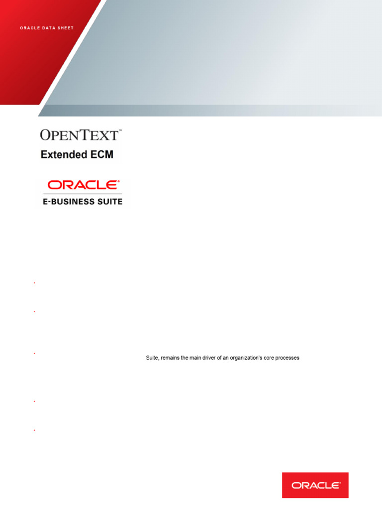 Opentext Ext Ecm Data Sheet 2631680 | PDF | Oracle Corporation ...