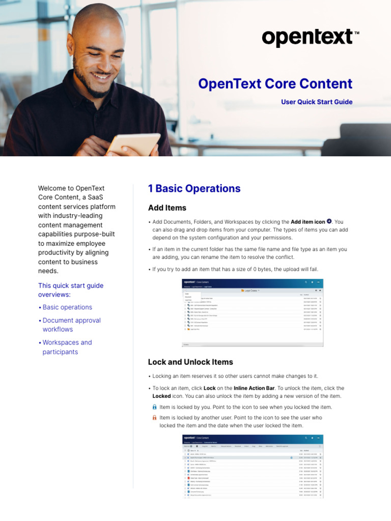 Opentext Core Content User Quick Start Guide | PDF | Icon (Computing) | Computer File