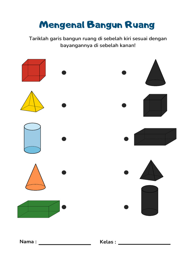 Warna-Warni Simpel Mengenal Bangun Ruang Lembar Kerja | PDF