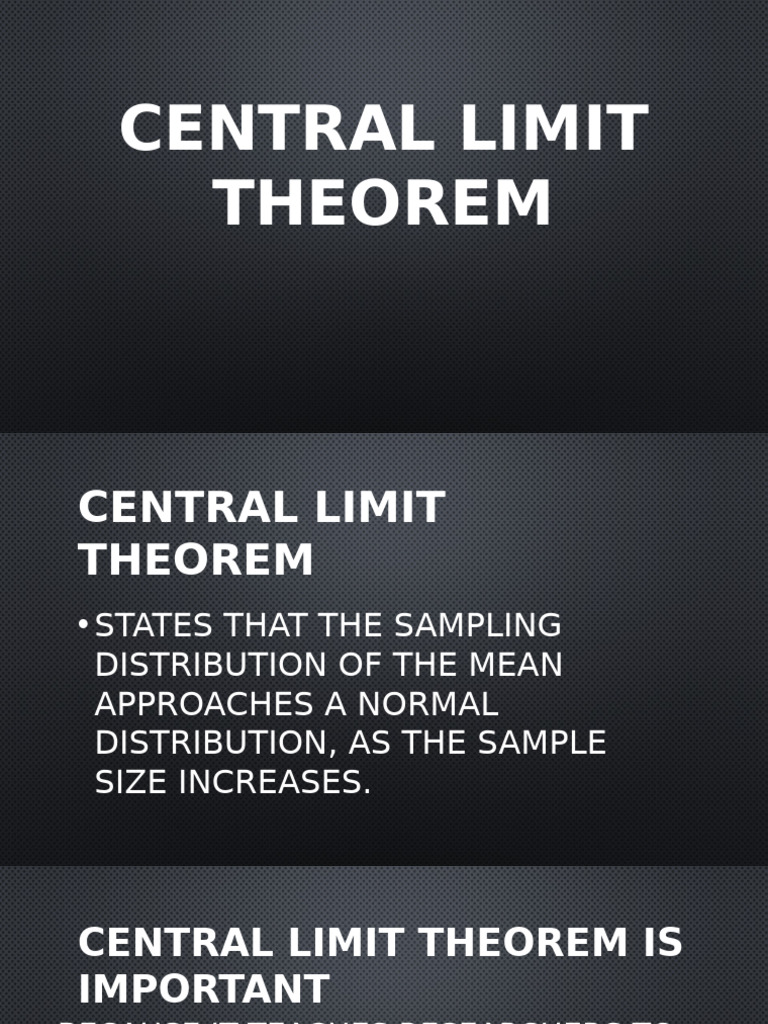 Central Limit Theorem | PDF