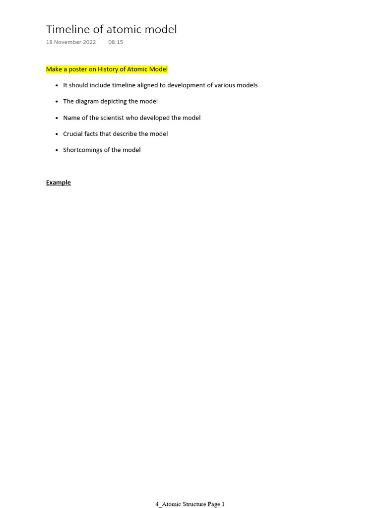 Atomic Model History Poster Guide | PDF | Chemical Bond | Carbon