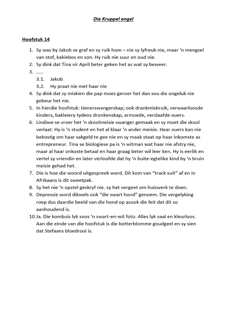 Kruppel Engel - HFST 14 - Memo-1 | PDF