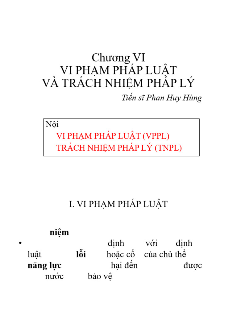 KL001_ch6_Vi phạm PL & trách nhiệm pháp lý_phh | PDF