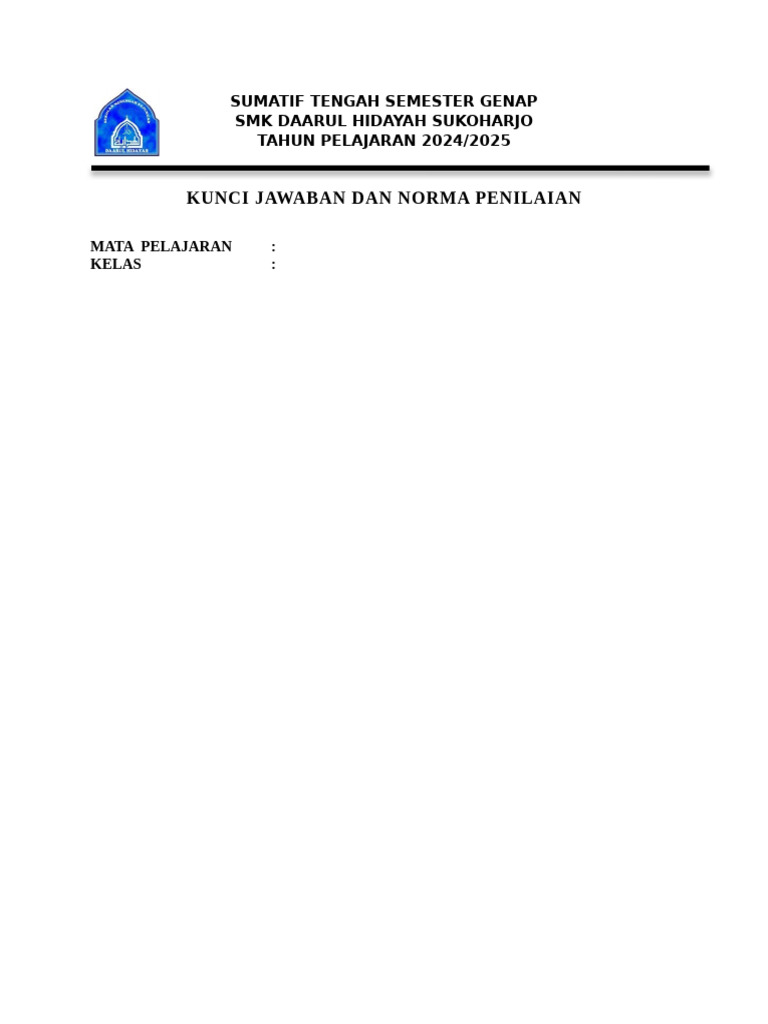 Format Kunci Jawaban | PDF
