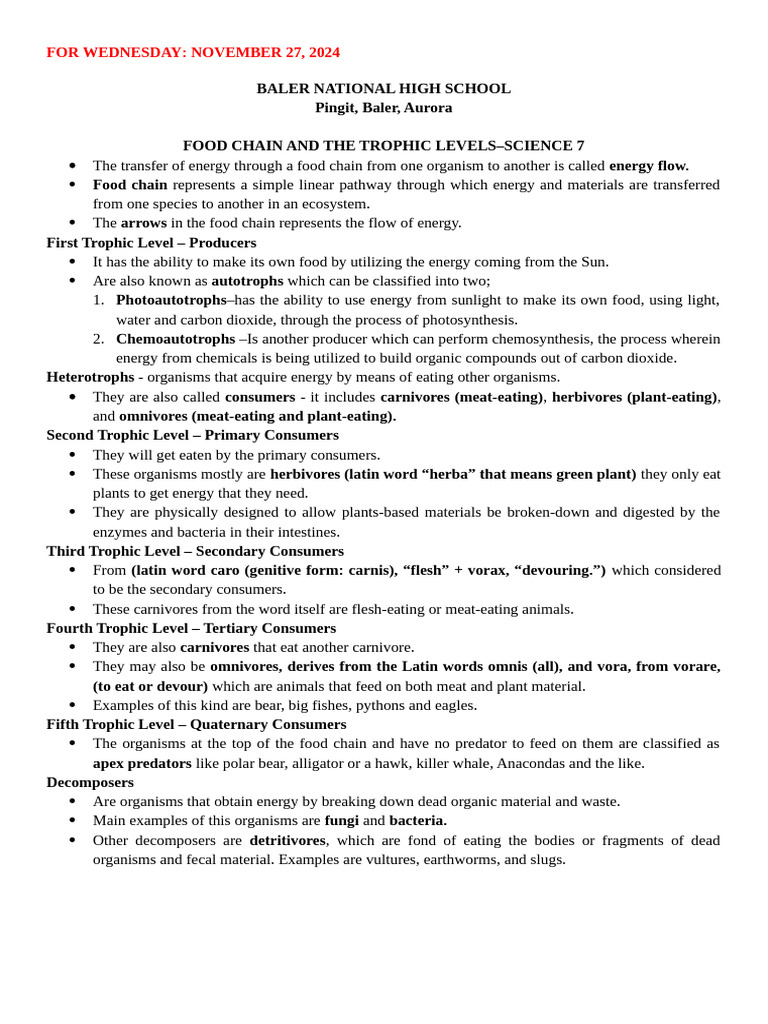 Understanding Food Chains and Trophic Levels | PDF | Food Web | Herbivore