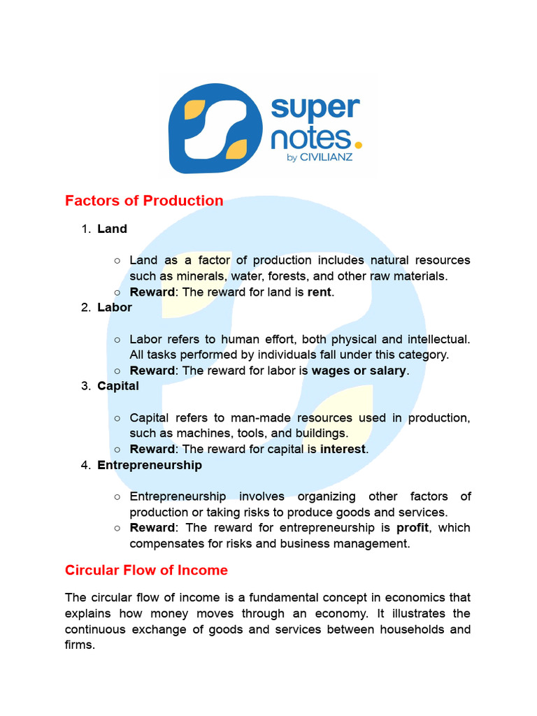 Factors of Production and Economic Sectors | PDF | Factors Of Production | Labour Economics