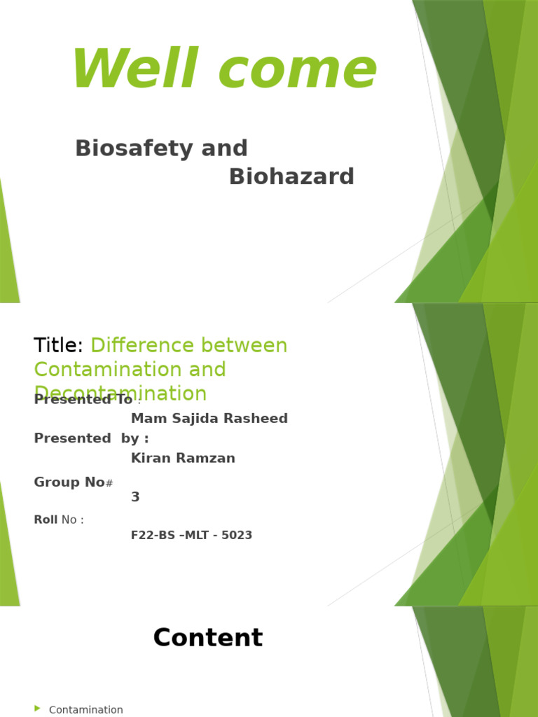 Difference Between Contamination and Decontamination | PDF | Water ...