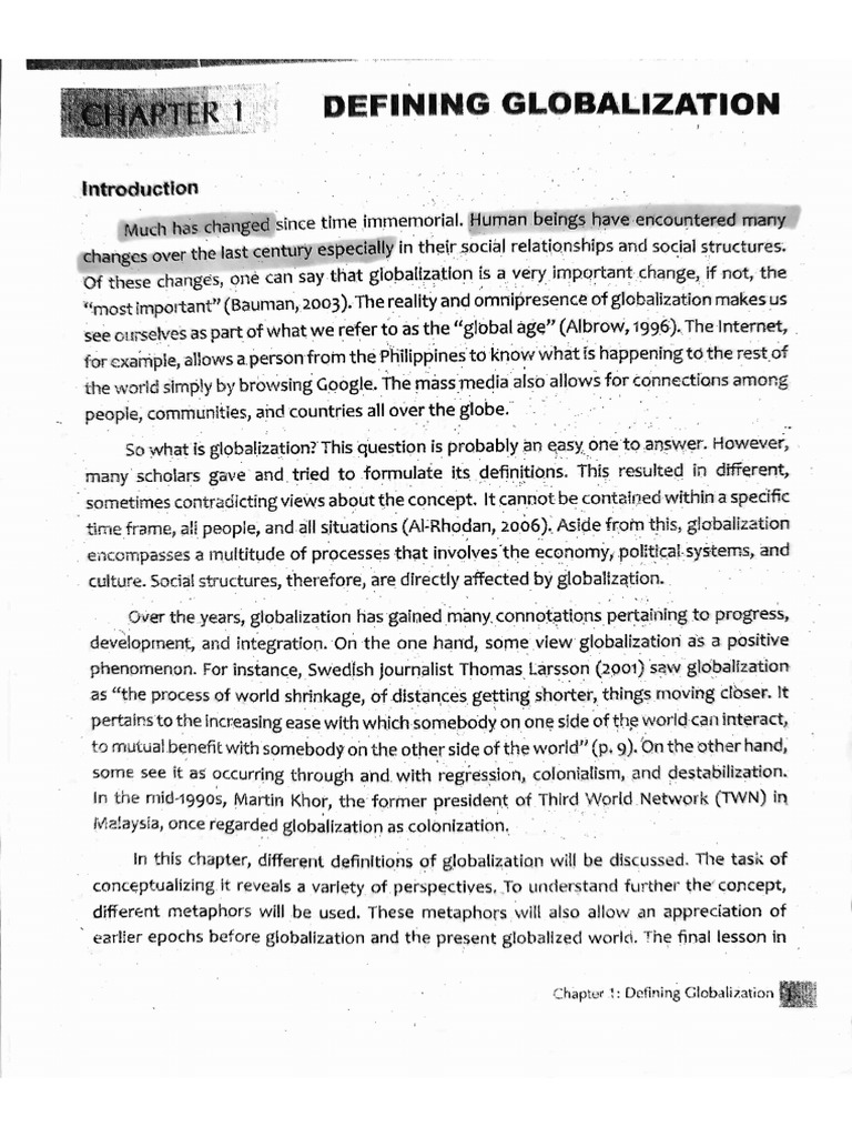 CHAPTER 1 Contemporary World | PDF