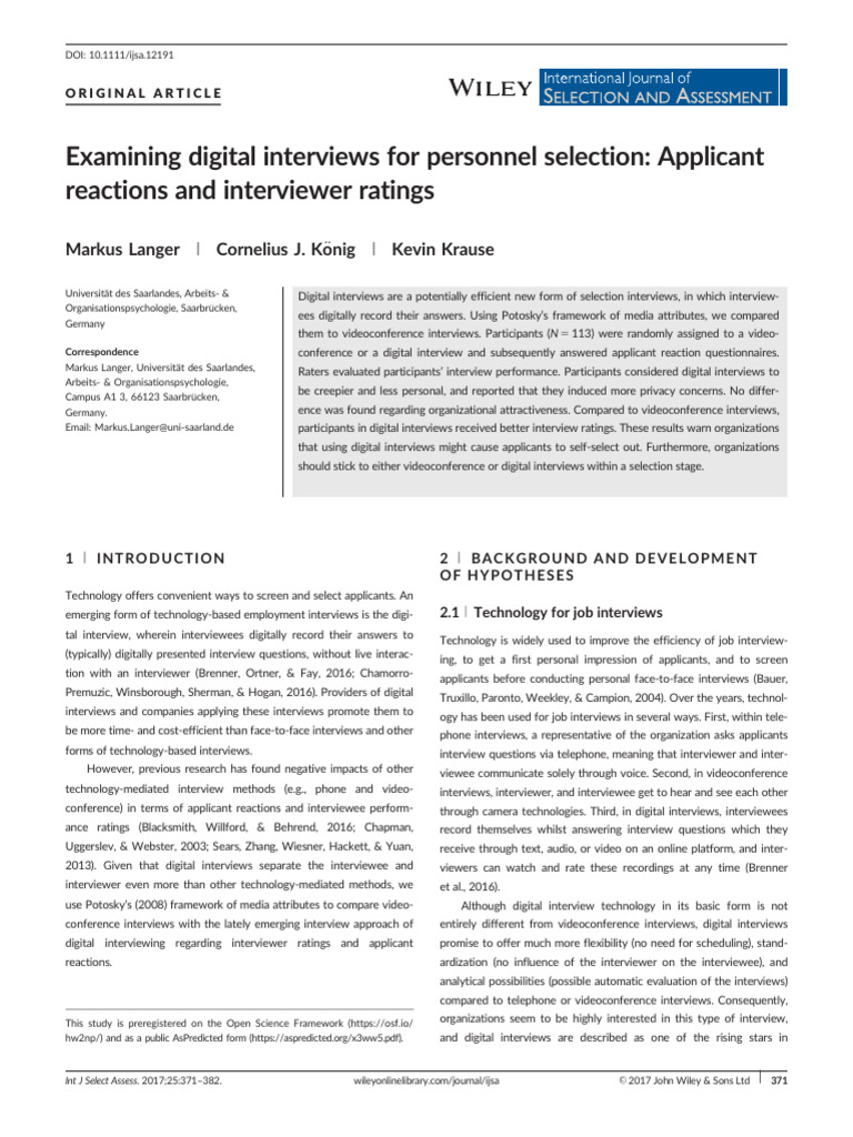 Digital Interview HR | PDF | Communication