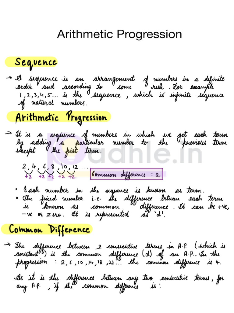 Arithmetic Progression | PDF
