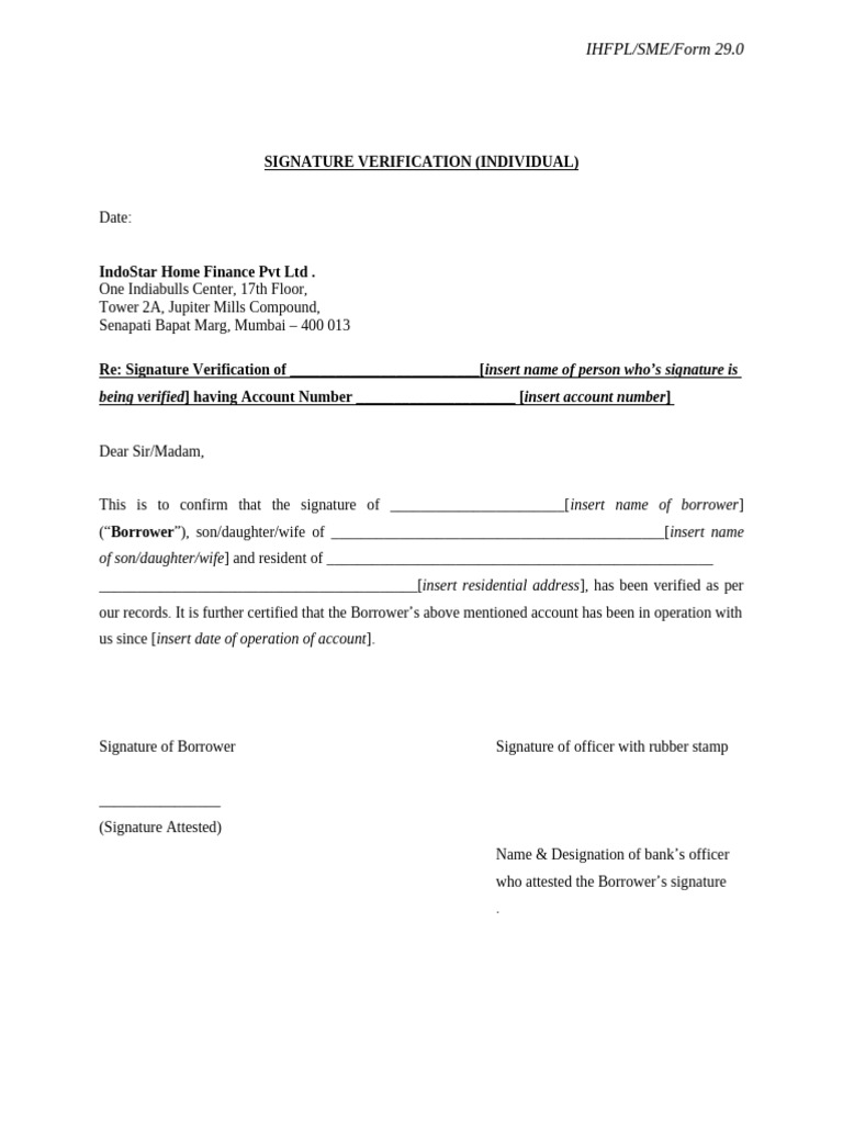 Signature Verification Form | PDF