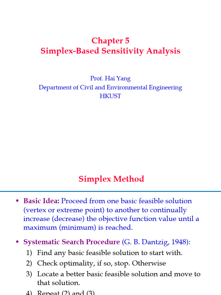 Chapter 5 - Sensitvity Analysis | PDF | Mathematical Optimization ...