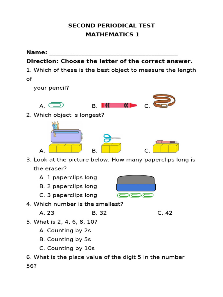 2ND - PT - IN - MATH 1-By Tcher Artemis | PDF | Mathematics | Numbers