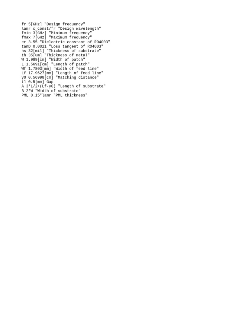 Parameters (COMSOL) | PDF