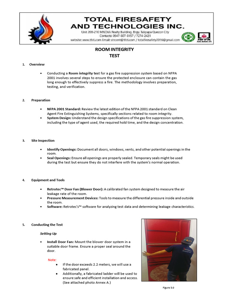 Room Integrity Test Method Statement | PDF | Computing