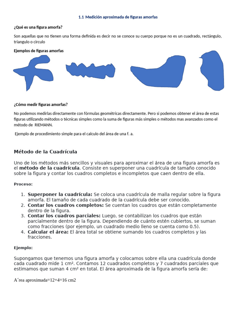 Medición de Figuras Amorfas y Sumas | PDF | Suma | Función (Matemáticas)