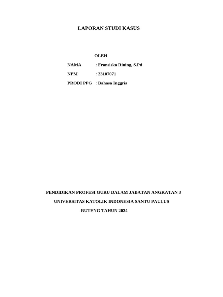 Laporan Studi Kasus Fix | PDF