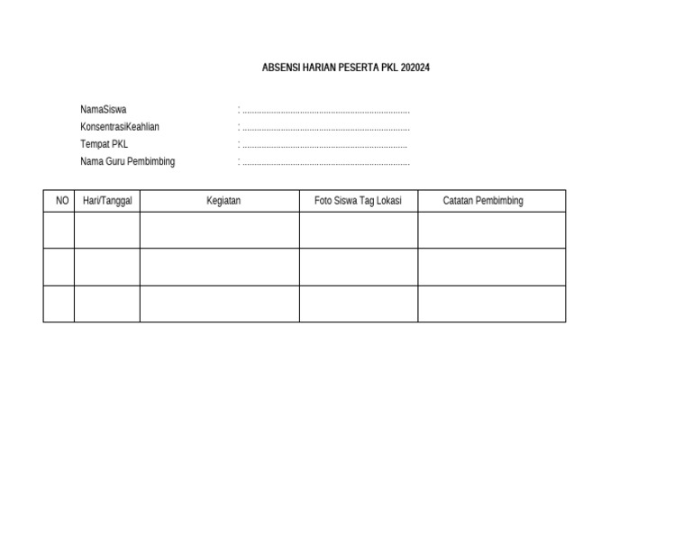 Laporan Absensi PKL 202024 | PDF