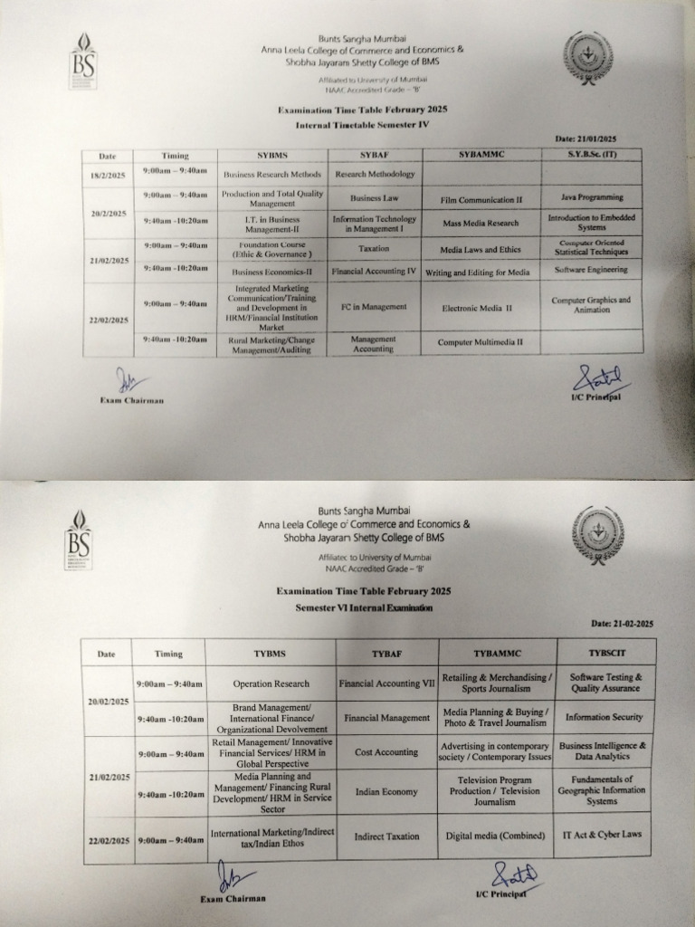 Internal Timetable Sem 4, Sem 6 | PDF | Economies | Business