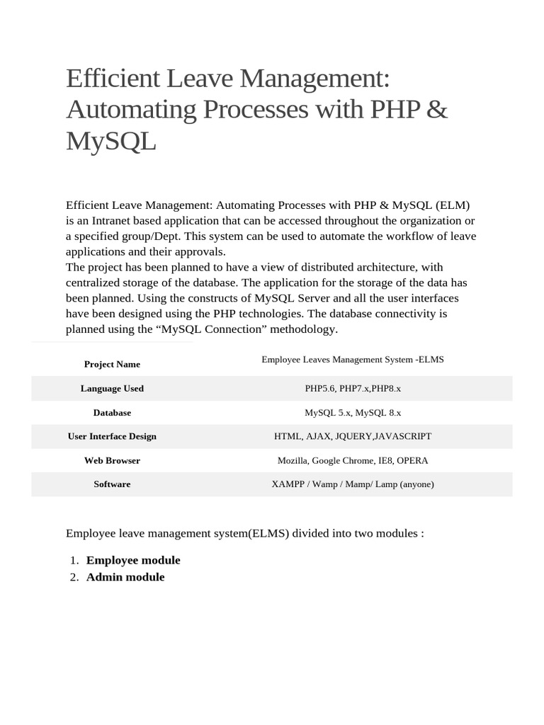 Leave Management | PDF