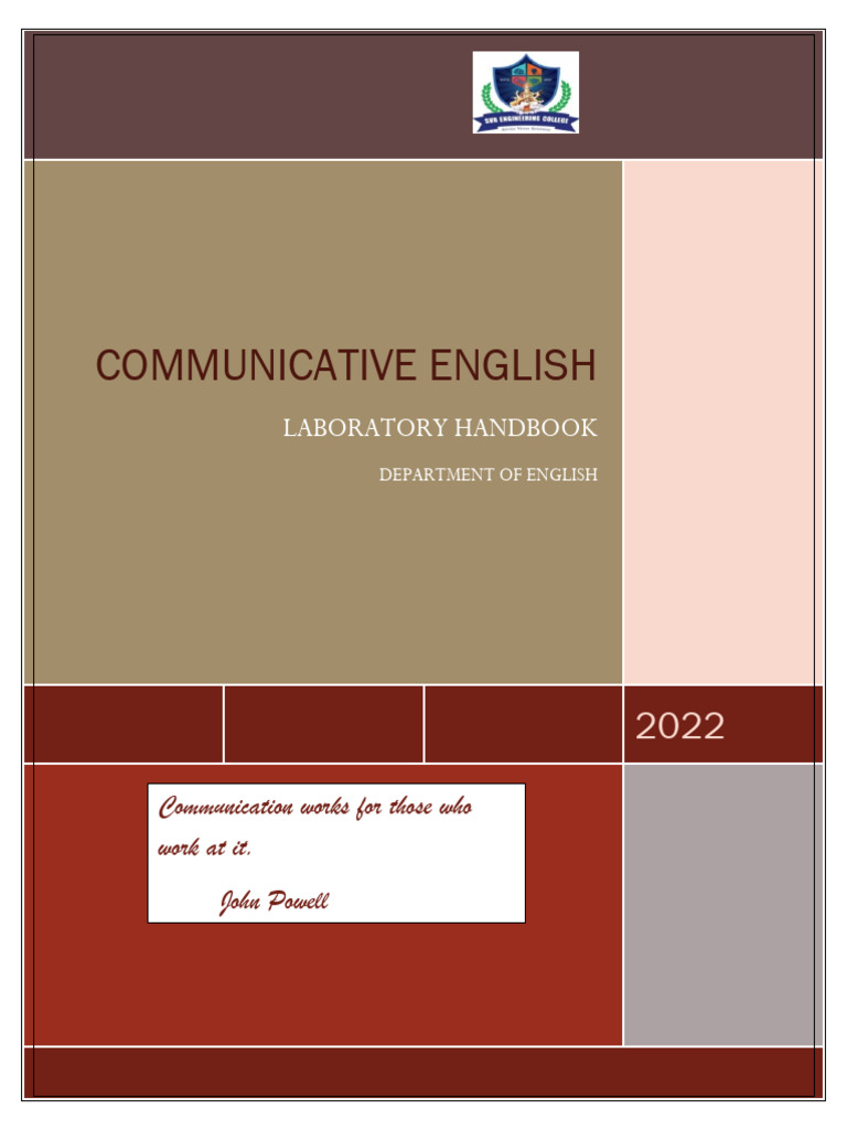 Communicative English Lab Manual | PDF | Vowel | Chart