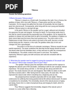 Tithonus: Line-by-Line Analysis | PDF | Immortality