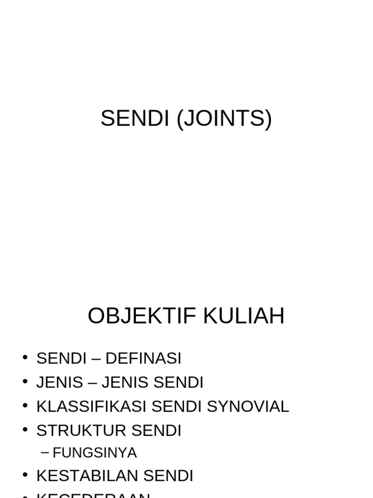 Sendi (Joints) | PDF | Anatomical Terms Of Motion | Cartilage