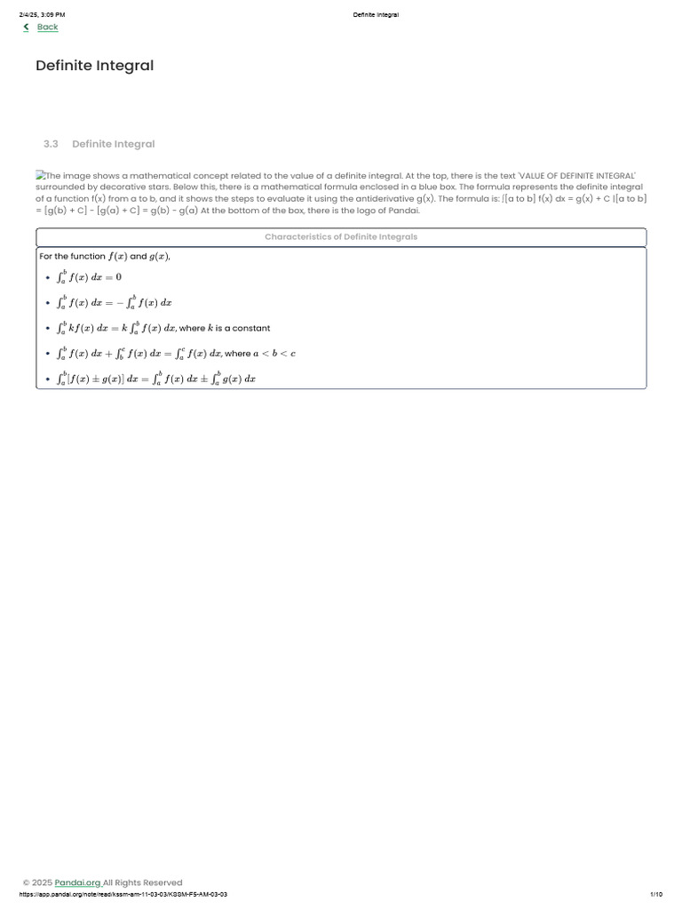Definite Integral | PDF | Integral | Function (Mathematics)