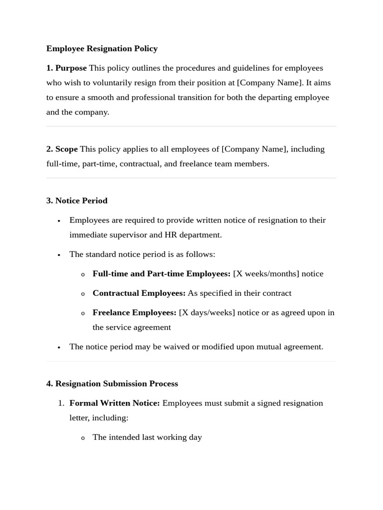 Employee Resignation Policy | PDF | Non Disclosure Agreement