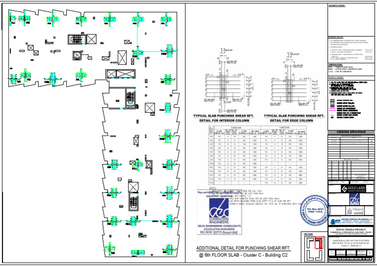 ADDITIONAL DETAIL FOR PUNCHING SHEAR RFT - PLAN at 6thFLOOR SLAB ...