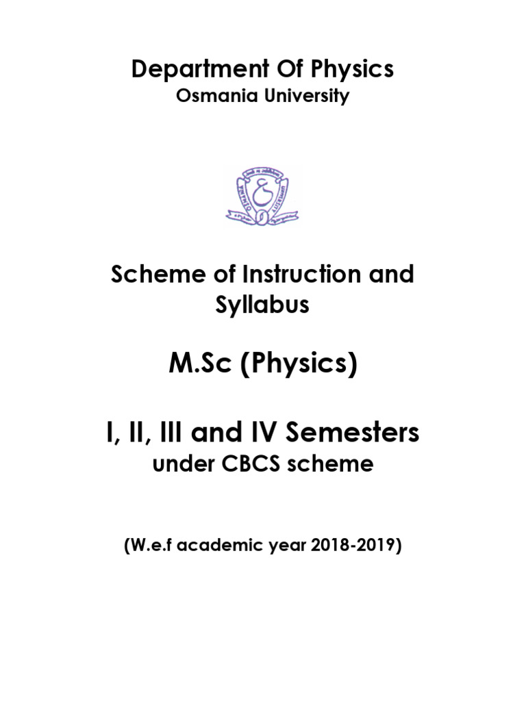 Physics - PG Syllabus | PDF | Dislocation | Lagrangian Mechanics