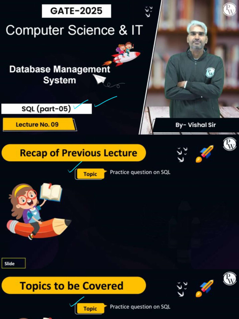 SQL (Part 05) (Lec 09) - Class Notes | PDF