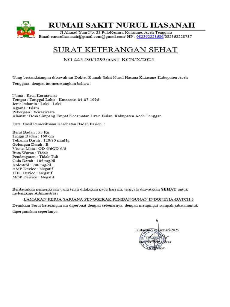SURAT SEHAT | PDF
