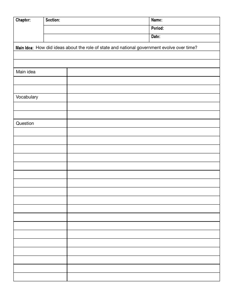 Focus Notes Template Copy (3) Copy | PDF