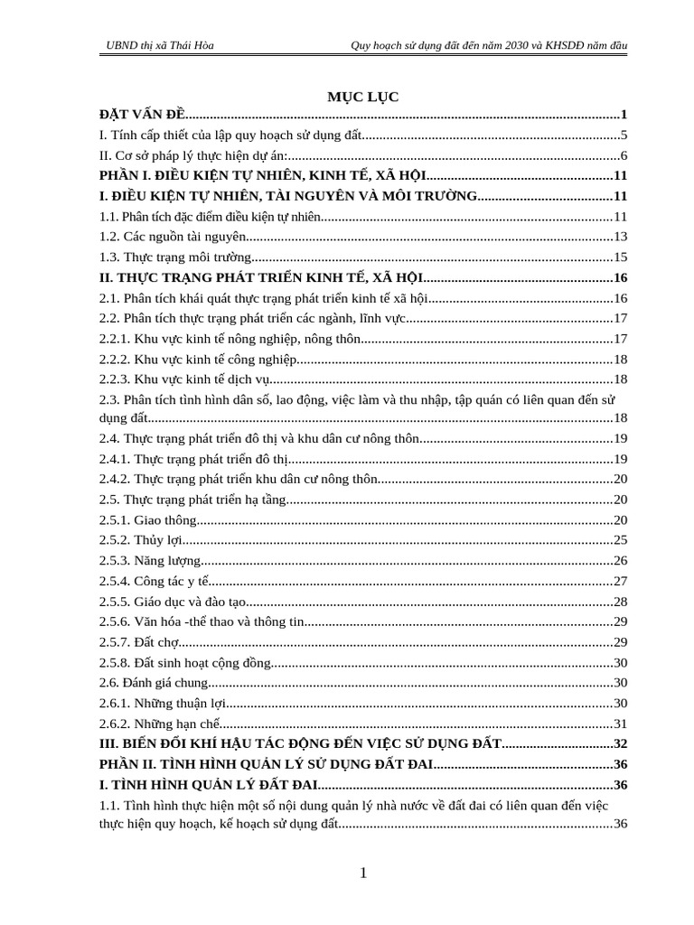 1. BAO CAO QH 2030 THAI HOA | PDF