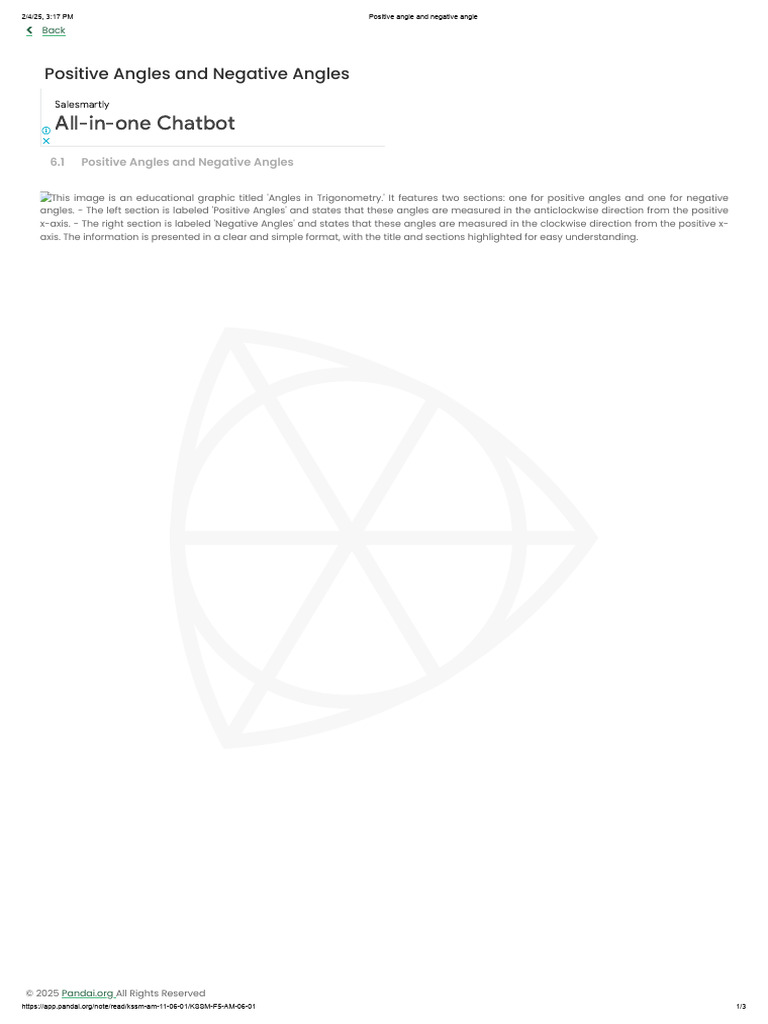 Positive Angle and Negative Angle | PDF | Angle | Cartesian Coordinate ...