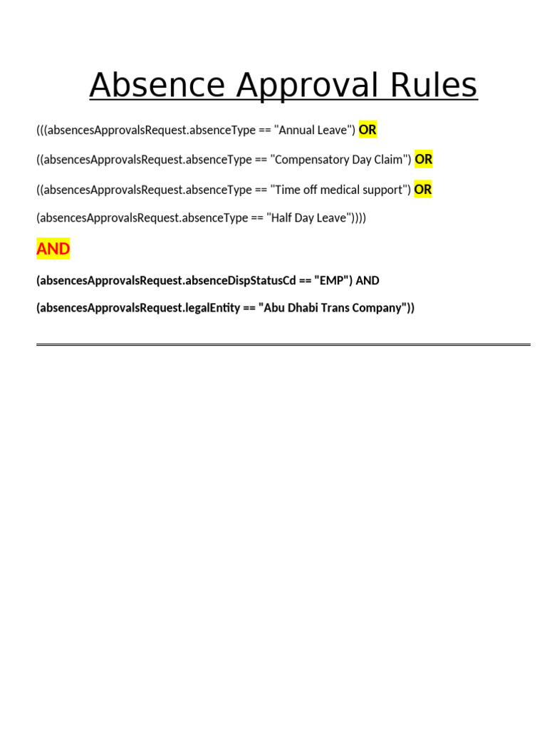Absence Approval Rules | PDF