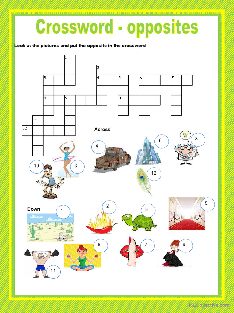 Opposite Crossword Puzzle Answers | PDF