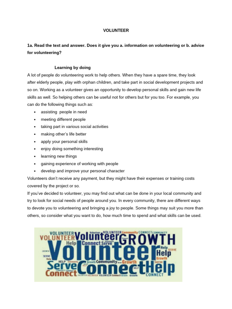 32. Volunteer | PDF | Volunteering
