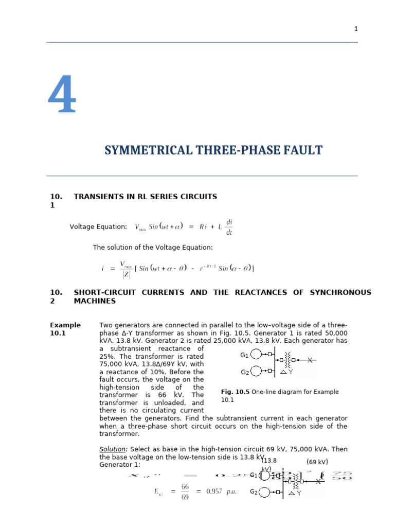 4 Symmetrical Three Phase Faults 1 1 | PDF | Transformer | Electricity