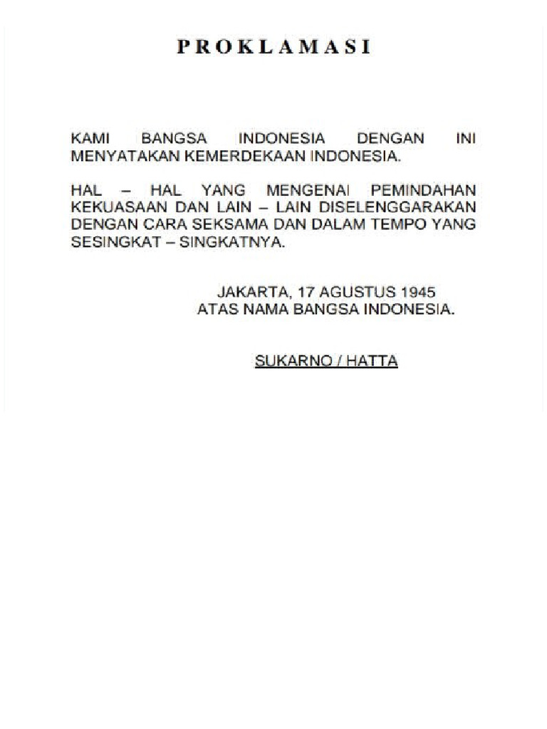 Teks Proklamsi | PDF