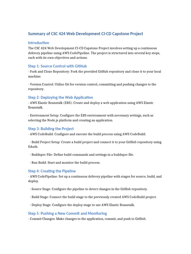 CSC 424 Capstone Project Summary | PDF