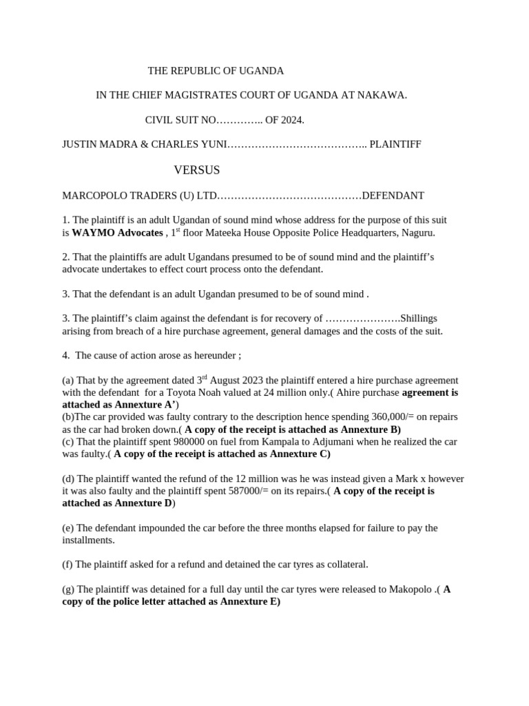 A Plaint | PDF | Public Law | Justice