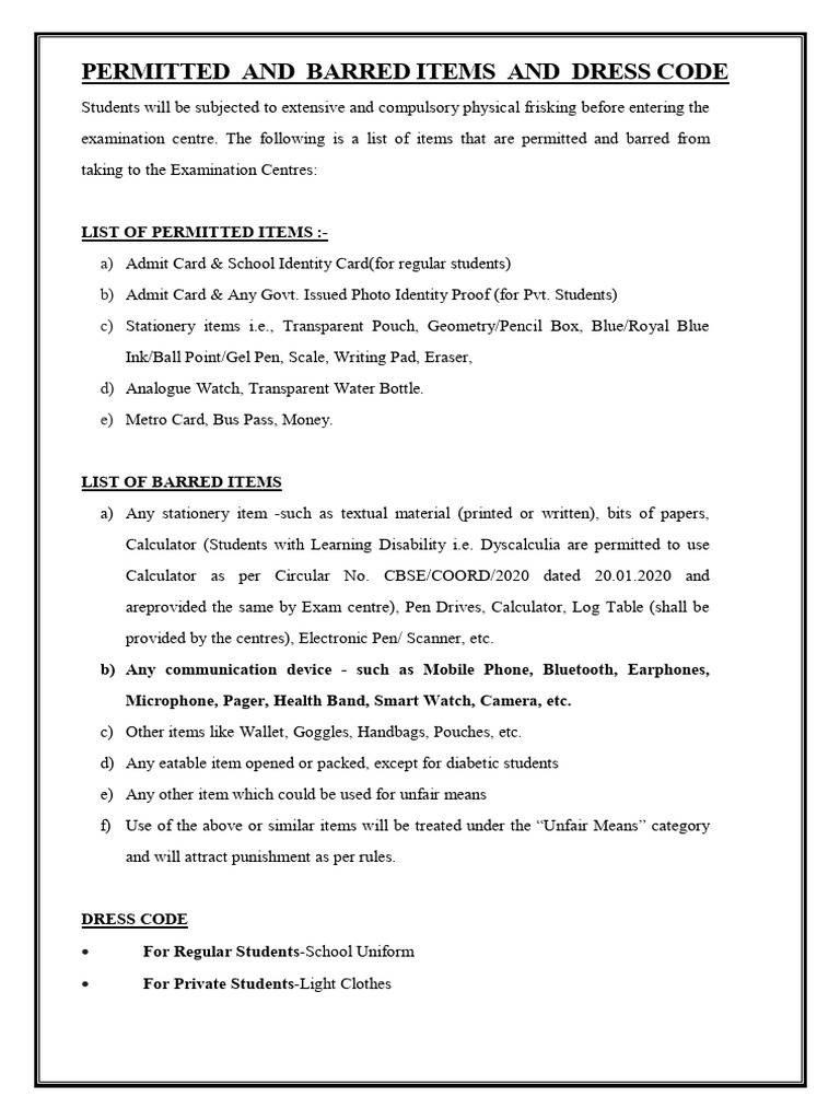 Class X Board Examination Letter | PDF