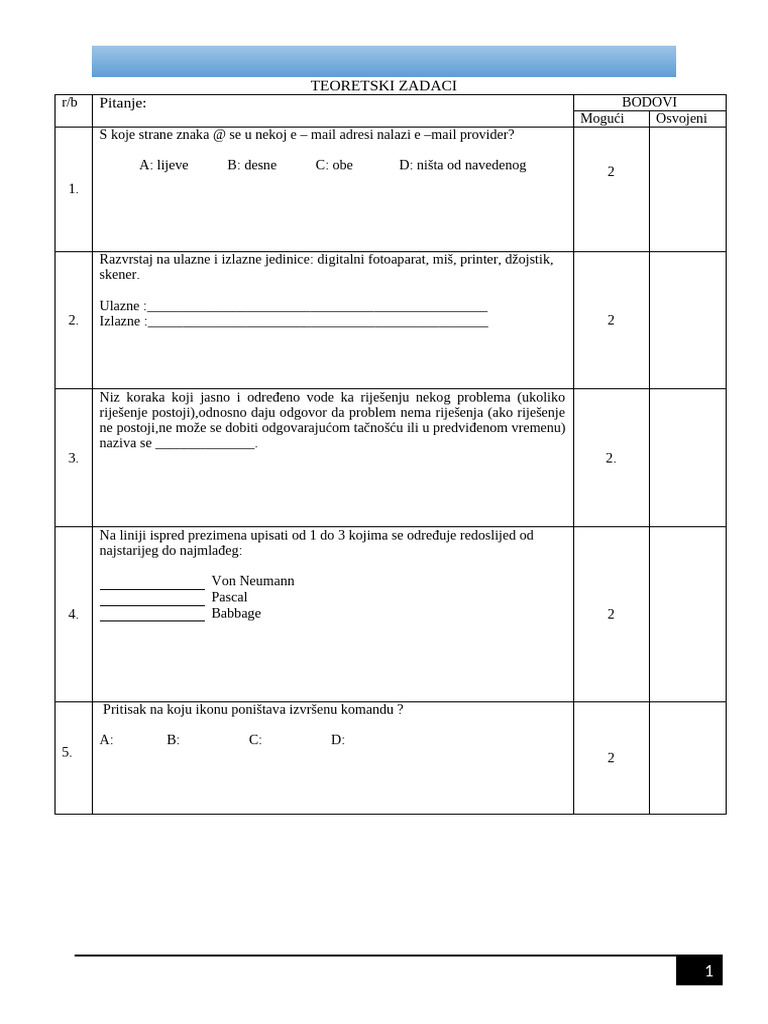 Teoretski Zadaci 2 | PDF